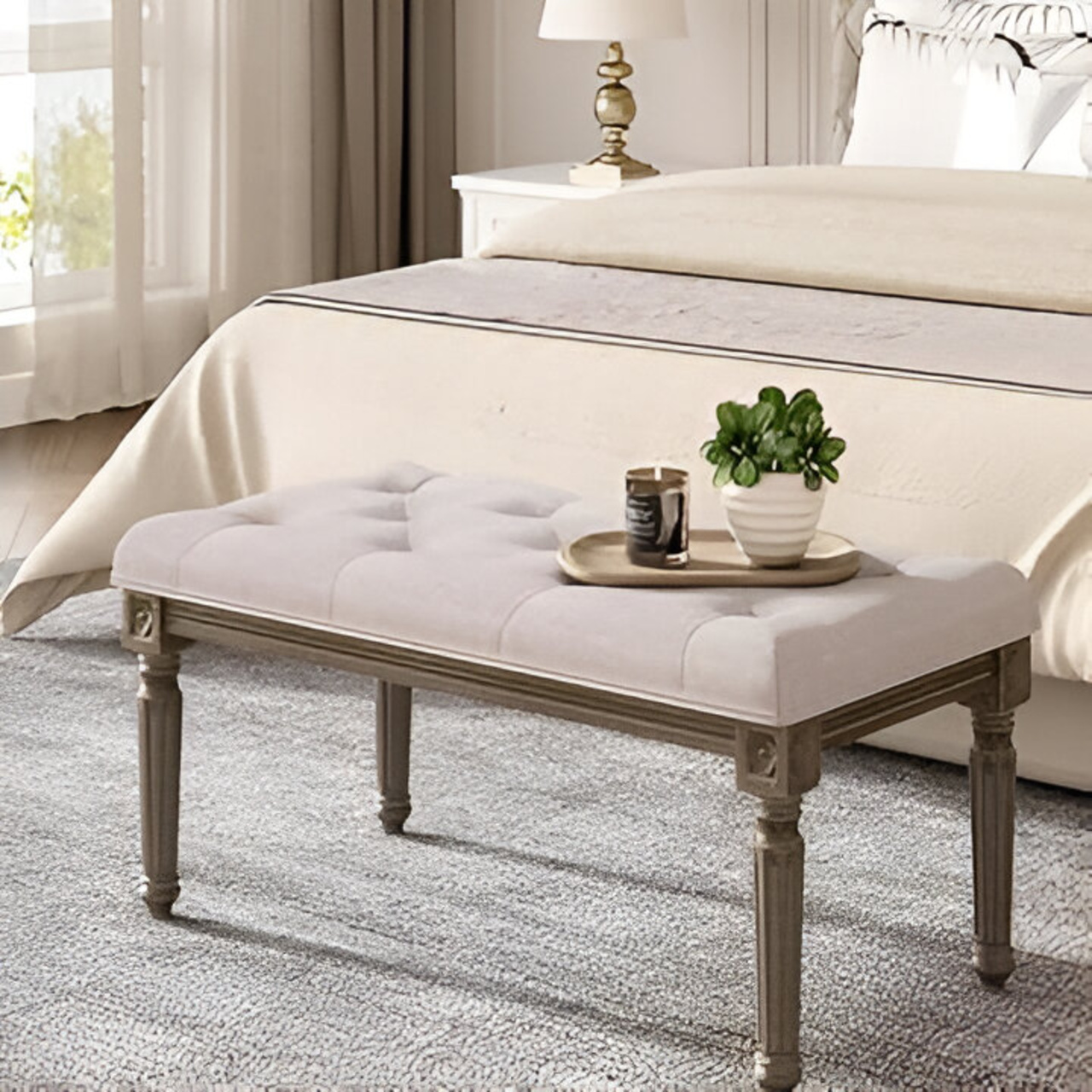 French Country End Of Bed Bench